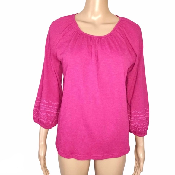 Skies Are Blue | Tops | Skies Are Blue Embroidered Boho Style Pink ...